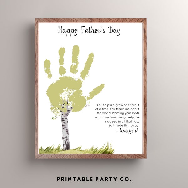 Fathers Day Handprint Card - Etsy