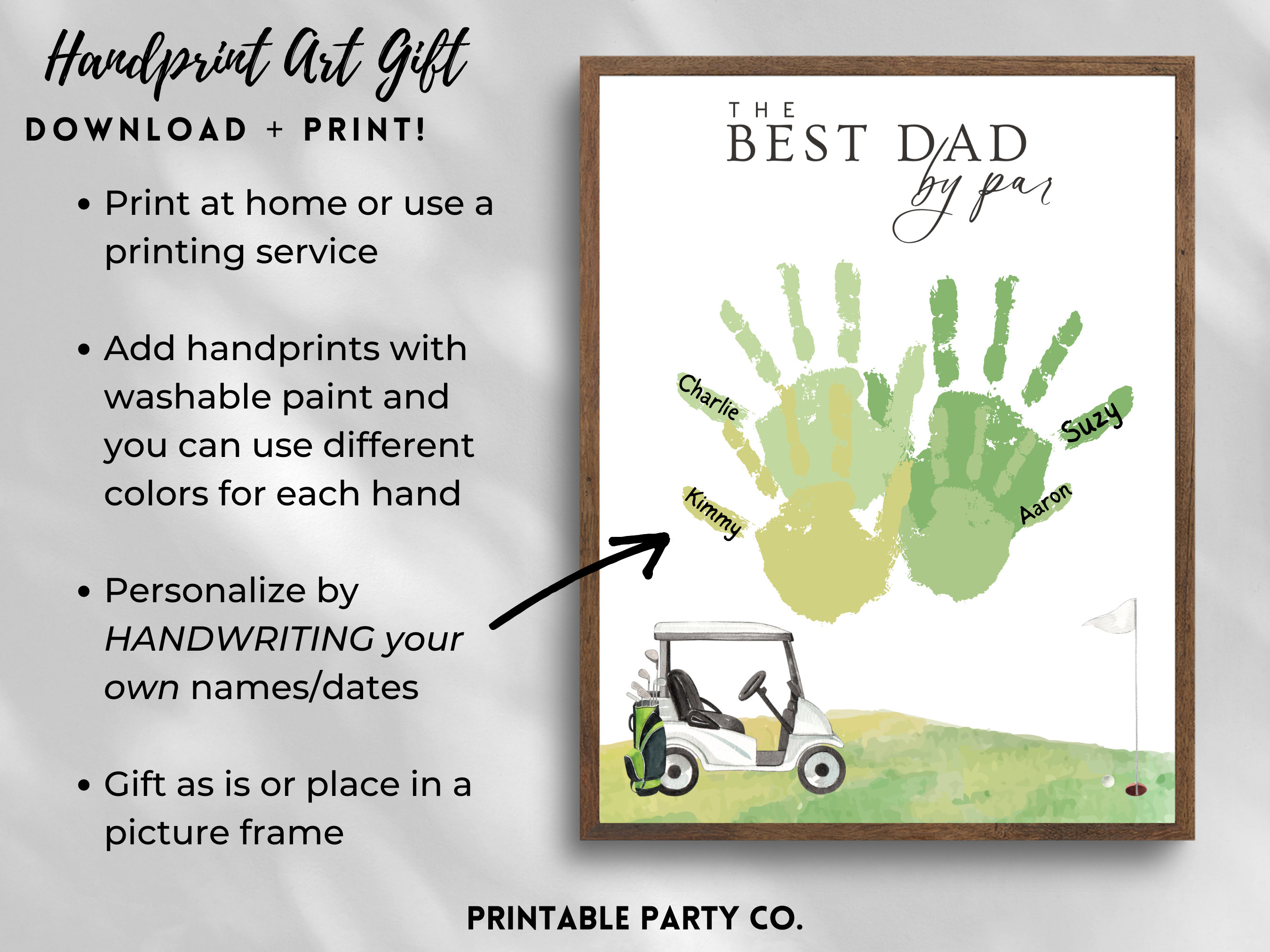 Fathers Day Handprint Art Gift for Dad Best Dad by Par Sign - Etsy