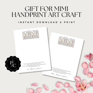 World's Best Mimi Handprint Art Gift | DIY Personalized Keepsake Craft ...