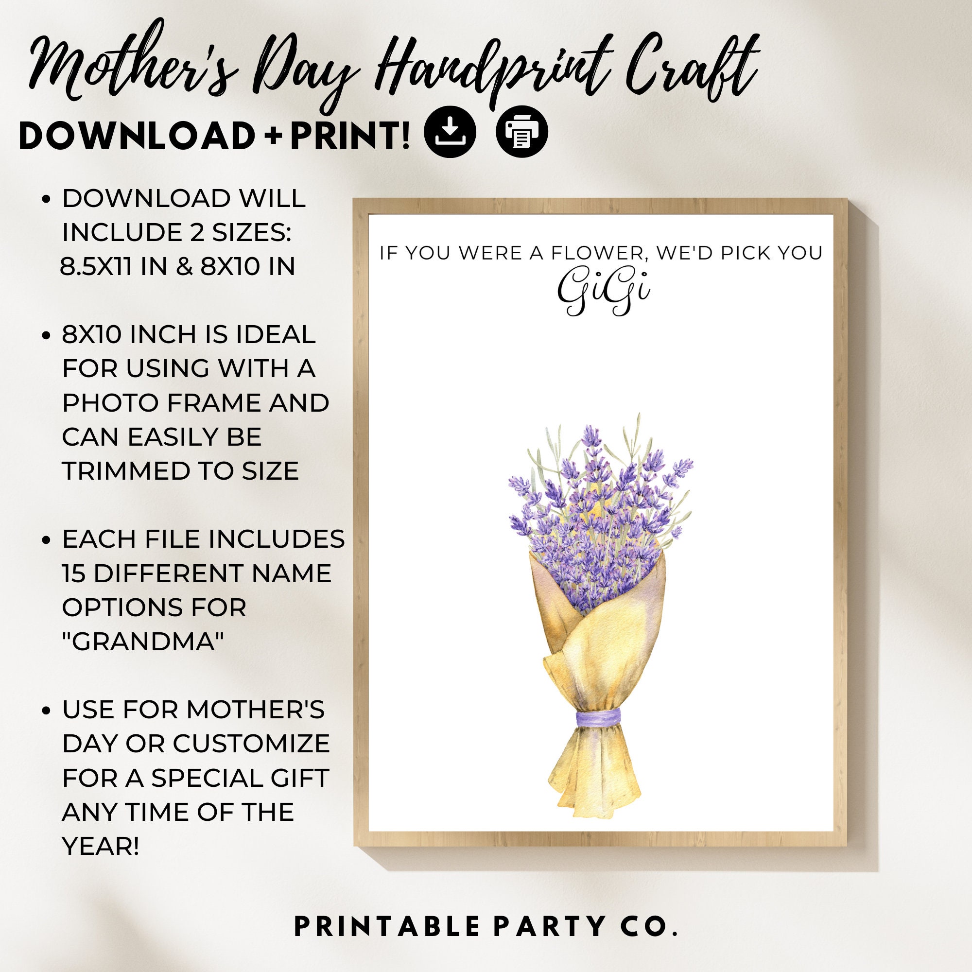 Grandma Handprint Art | If You Were a Flower, We'd Pick You | Mother's ...