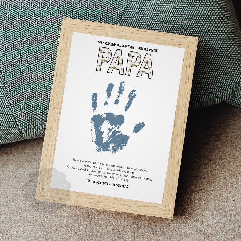 Father’s Day Handprint Art Gift | Worlds Best Papa DIY Keepsake Craft ...