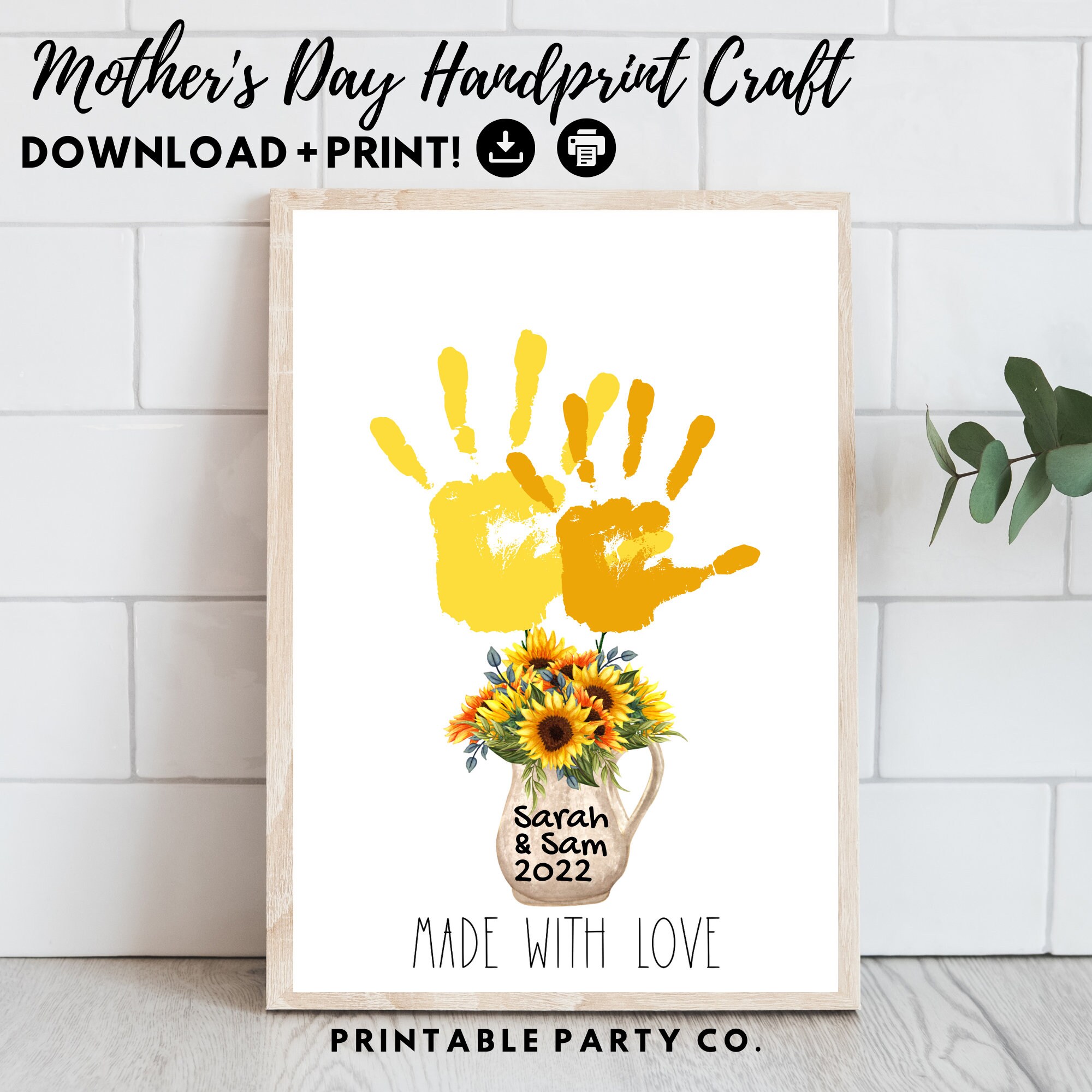 Grandma Handprint Art Sunflower Mother's Day Craft From - Etsy