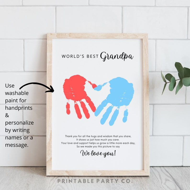 Fathers Day Gift Grandparents Day Craft for Grandpa From Grandkids DIY ...