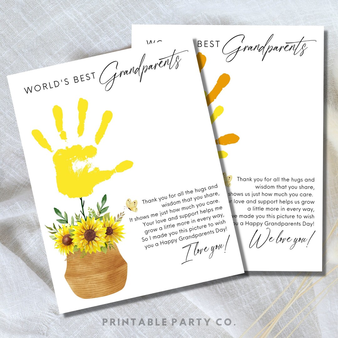 Grandparents Day Handprint Art Craft | Gift for Grandparents From ...