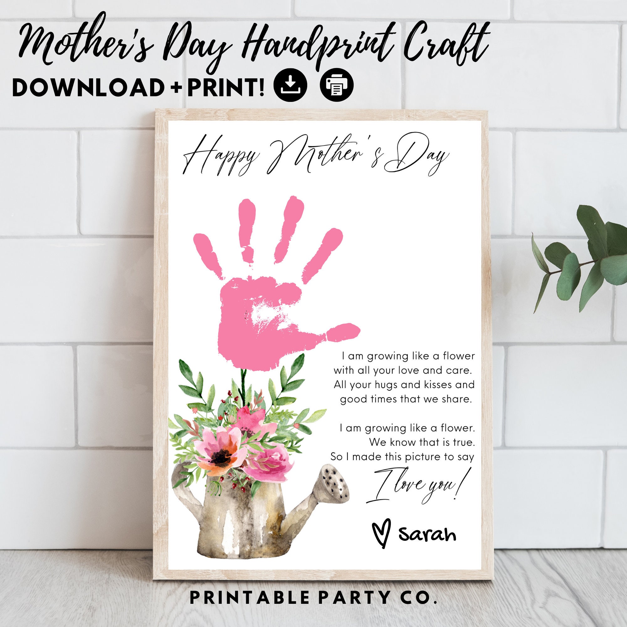 Mothers Day Handprint Craft Growing Like a Flower Mothers Day Gift From ...
