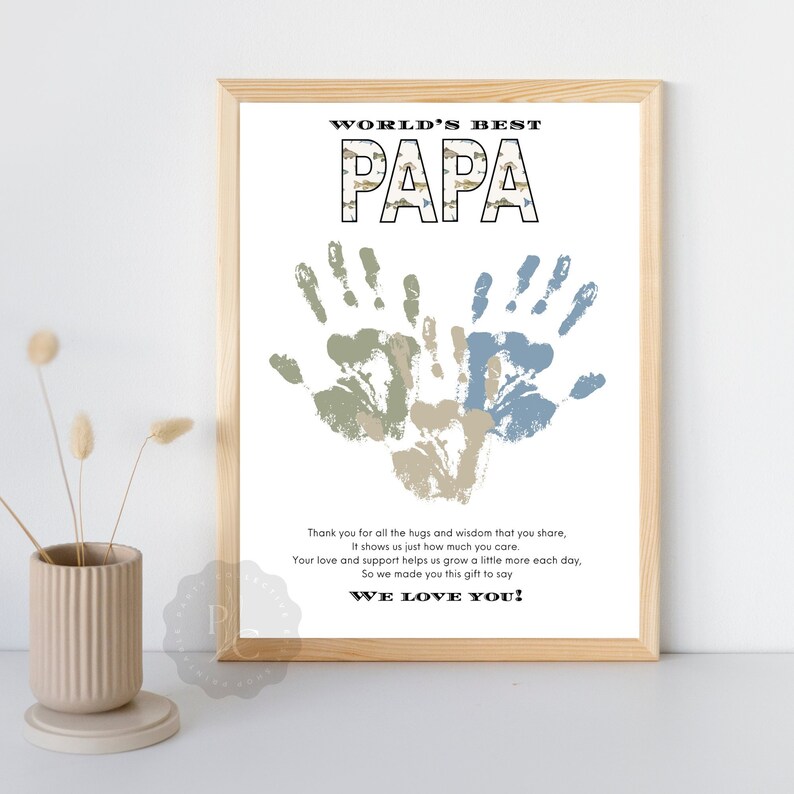 Father’s Day Handprint Art Gift | Worlds Best Papa DIY Keepsake Craft ...