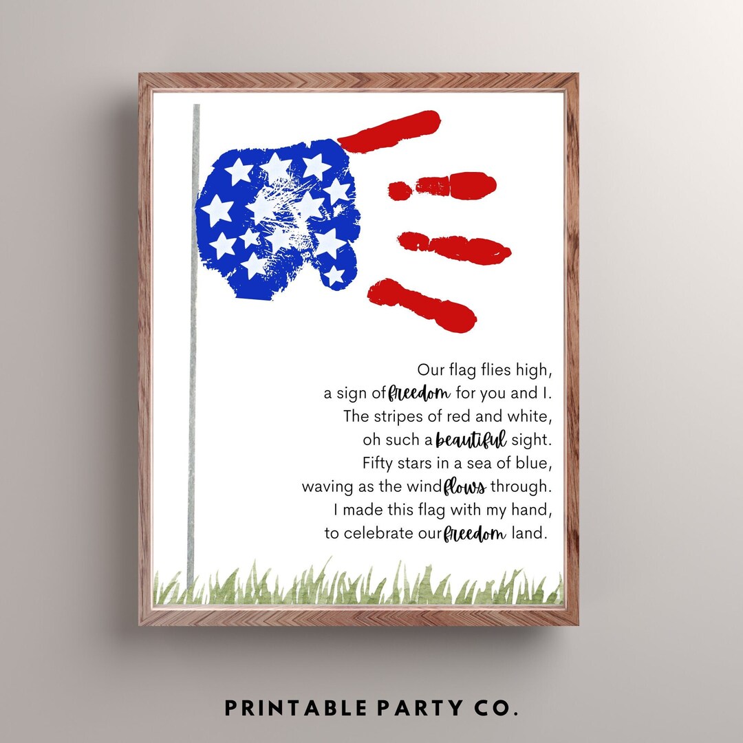 Independence Day Handprint Art Craft for Kids Toddlers | Patriotic 4th ...