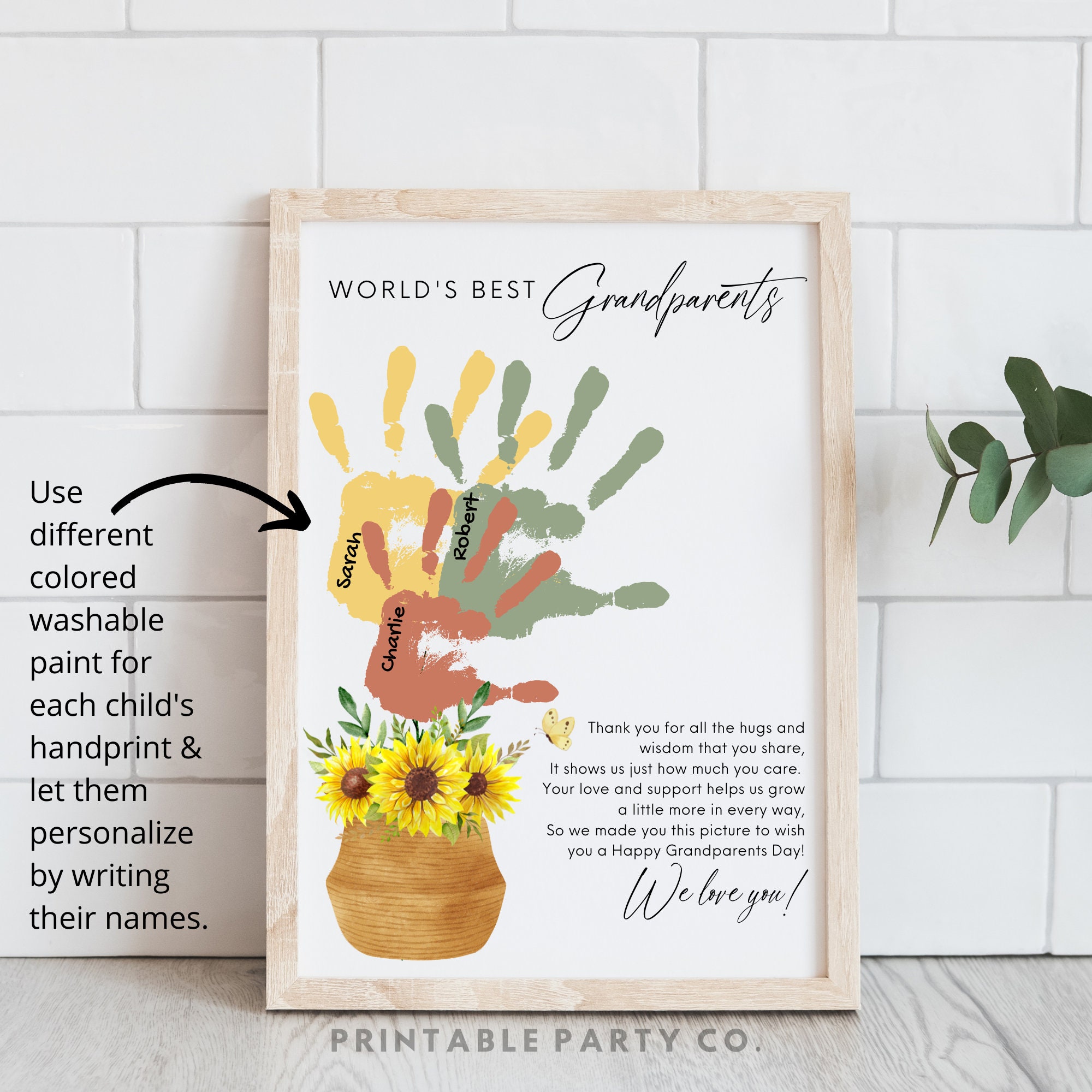 Handprint Craft for Grandparents Day Gift for Grandparents From ...