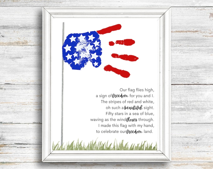 Independence Day Handprint Art Craft for Kids Toddlers | Patriotic 4th ...