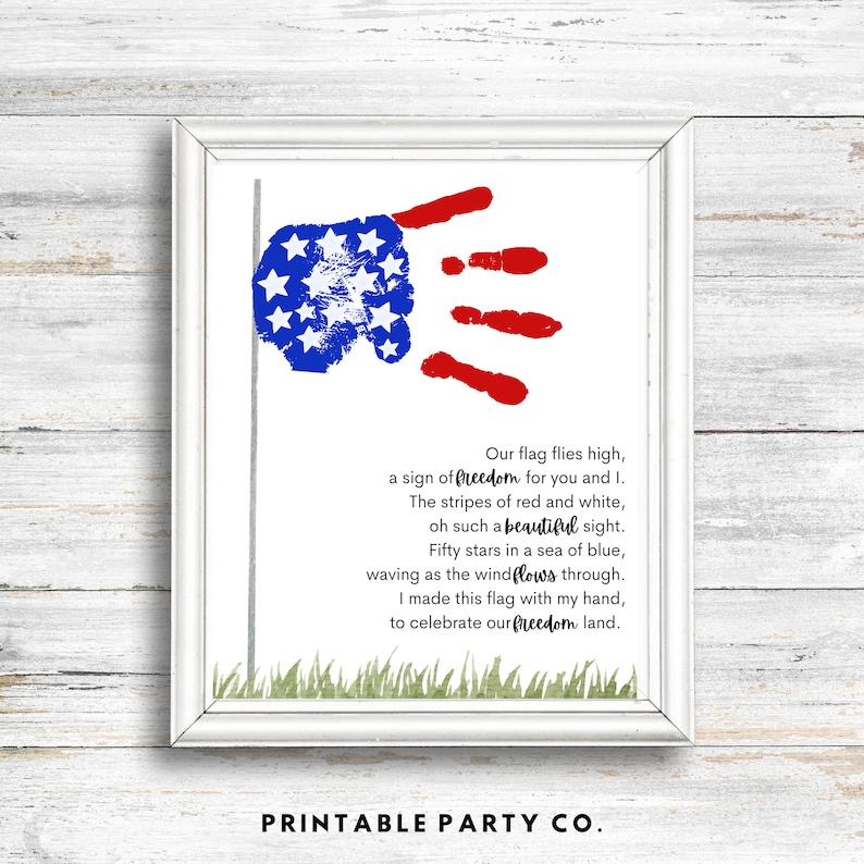 Independence Day Handprint Art Craft for Kids Toddlers | Patriotic 4th ...