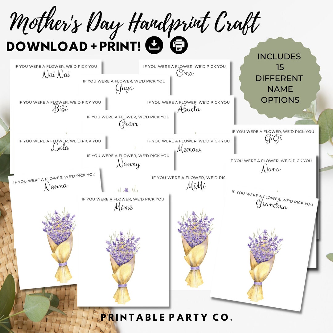 Grandma Handprint Art | If You Were a Flower, We'd Pick You | Mother's ...