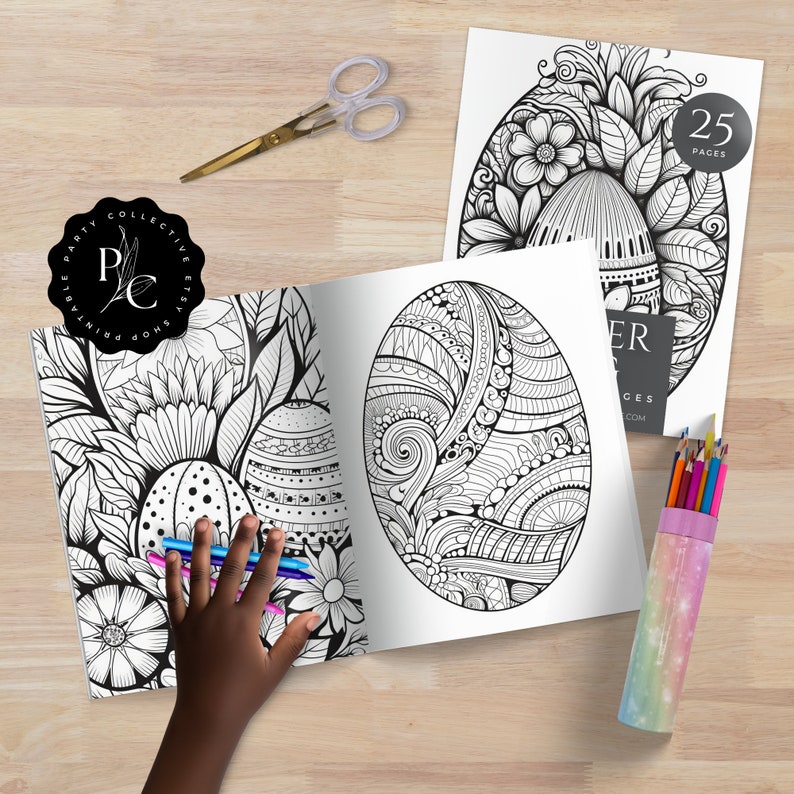 Easter Egg Coloring Book Gift, Mandala Egg Easter Bunny Coloring Pages ...