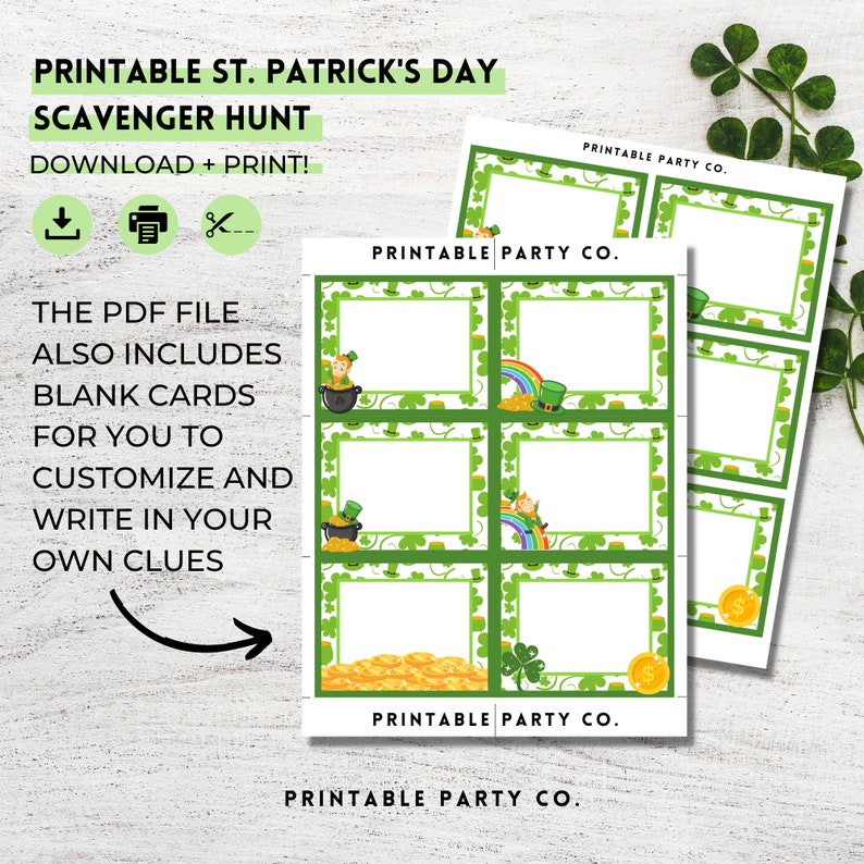 St Patrick Day Scavenger Hunt for Kids Leprechaun Scavenger Hunt Saint ...