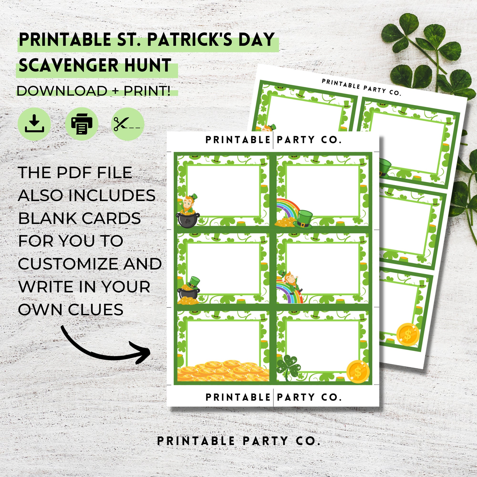 St Patrick Day Scavenger Hunt for Kids Leprechaun Scavenger Hunt Saint ...
