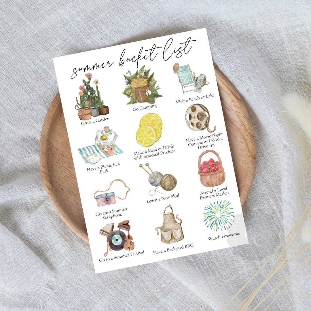 Summer Bucket List Poster Printables Summer Fun Bucket List Family ...