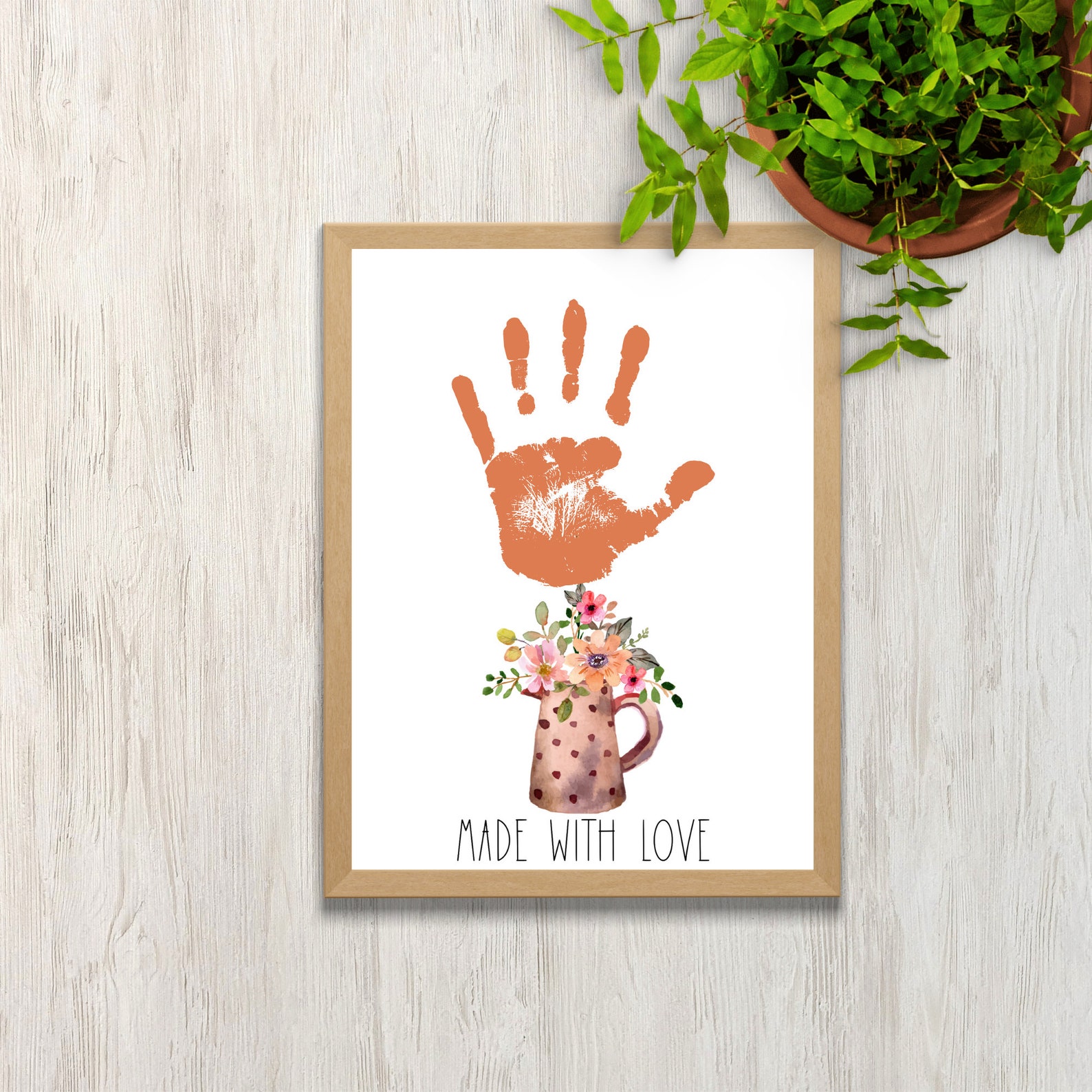 Made With Love Handprint Craft for Kids, Easy Crafts for School, Flower ...