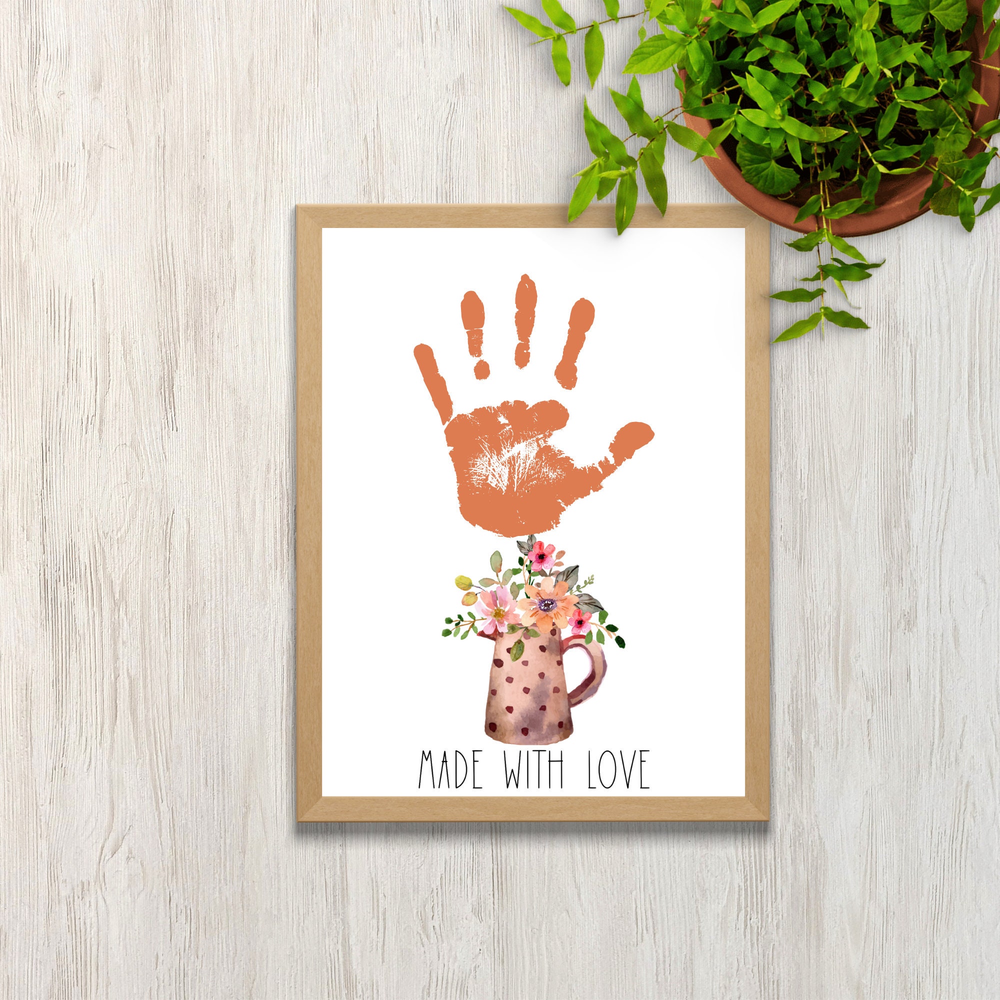 Made With Love Handprint Craft for Kids, Easy Crafts for School, Flower ...
