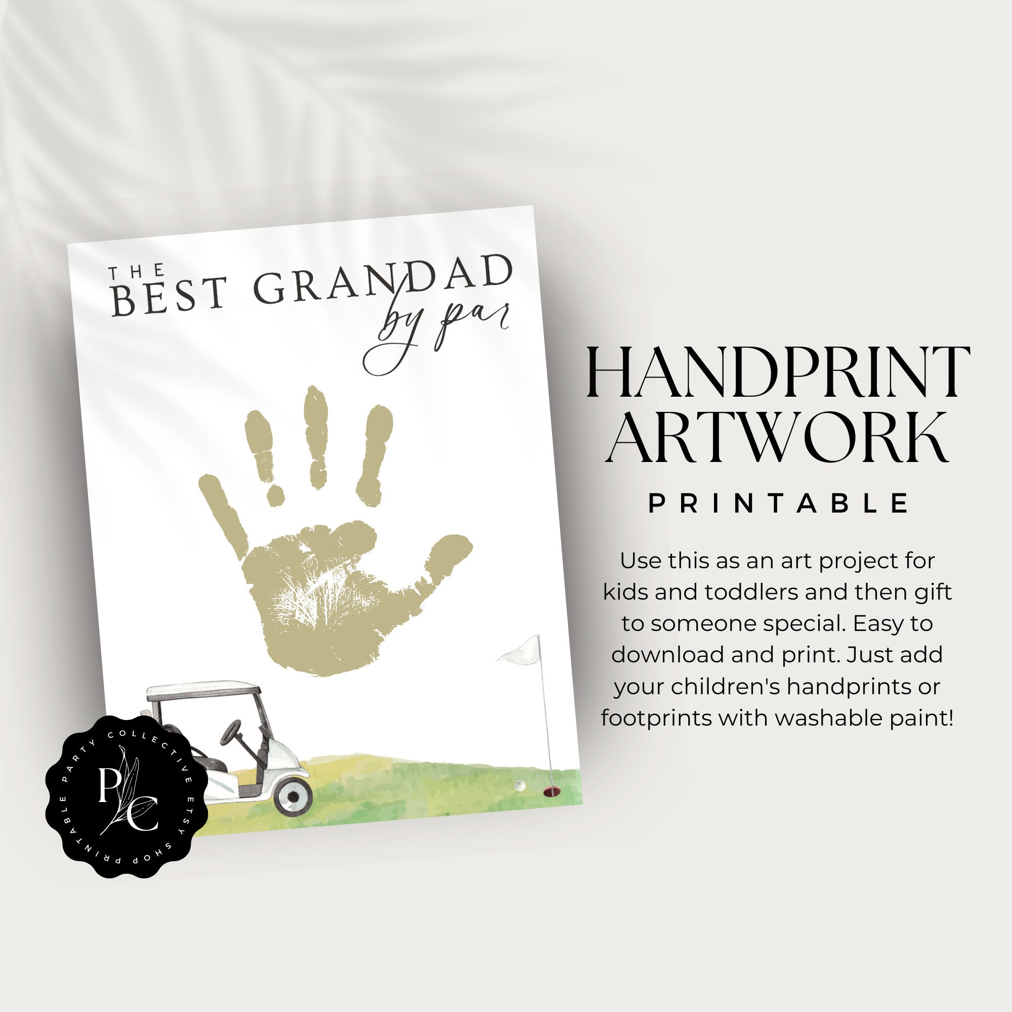 Grandad Father's Day Handprint Art Craft Gift From Grandkids ...
