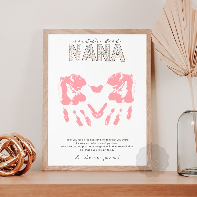 World's Best Nana Handprint Art Mother’s Day Gift | DIY Personalized ...