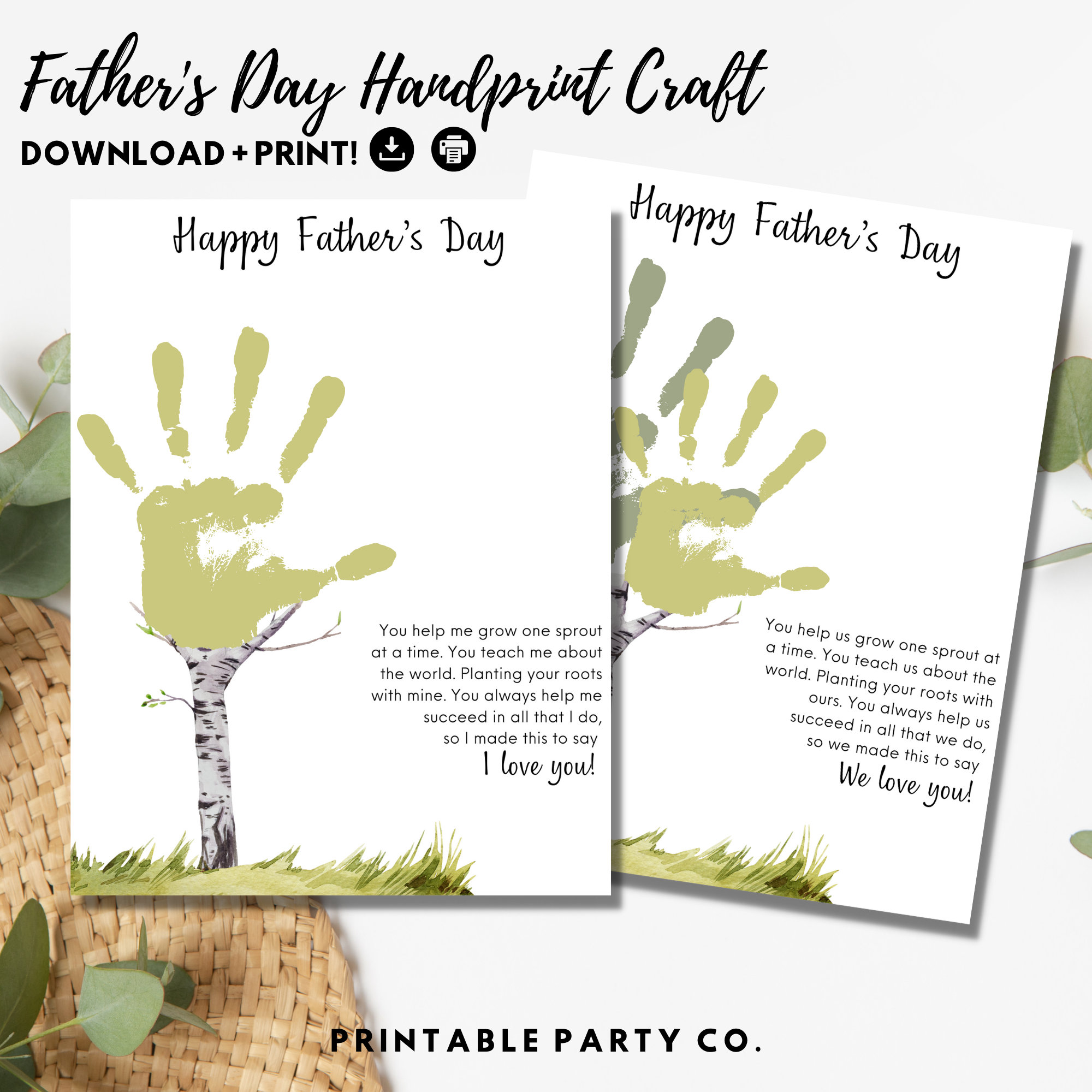 Grandpa Handprint Art | Father's Day Handprint Art Craft | Gift From ...