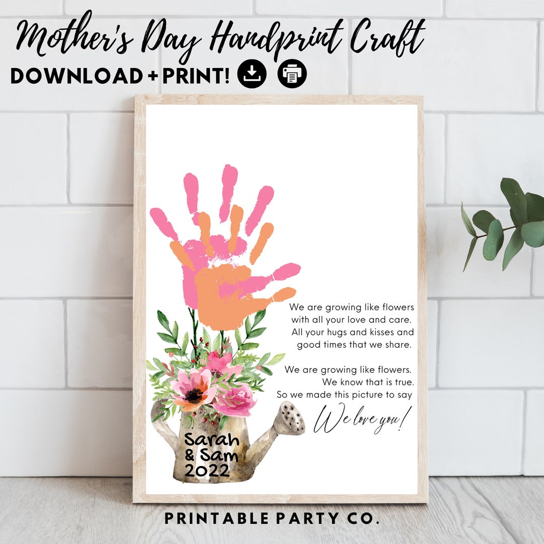 Mother’s Day Handprint Craft | Growing Like a Flower | Mothers Day Gift ...