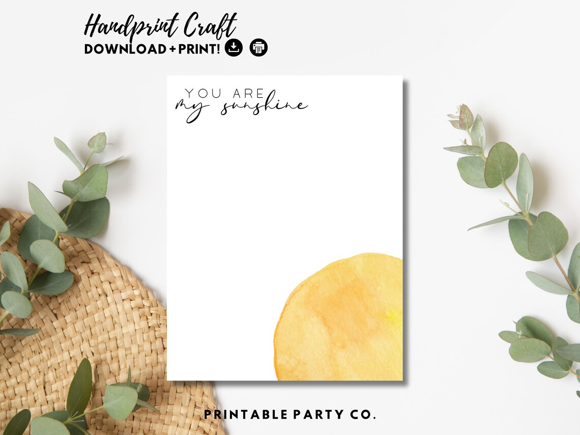 Handprint Sun Art Craft You Are My Sunshine Keepsake Gift - Etsy