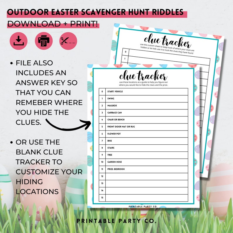 Outdoor Easter Scavenger Hunt Riddles for Kids Easter Egg | Etsy