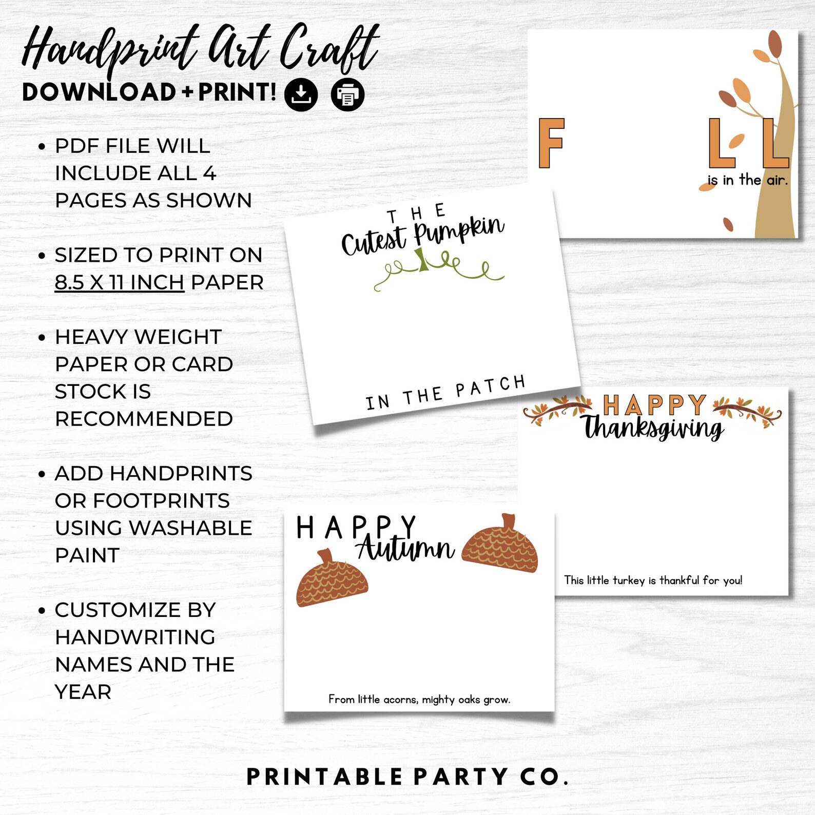 Fall Handprint Crafts Bundle | Happy Autumn Handprint Art | Cutest ...