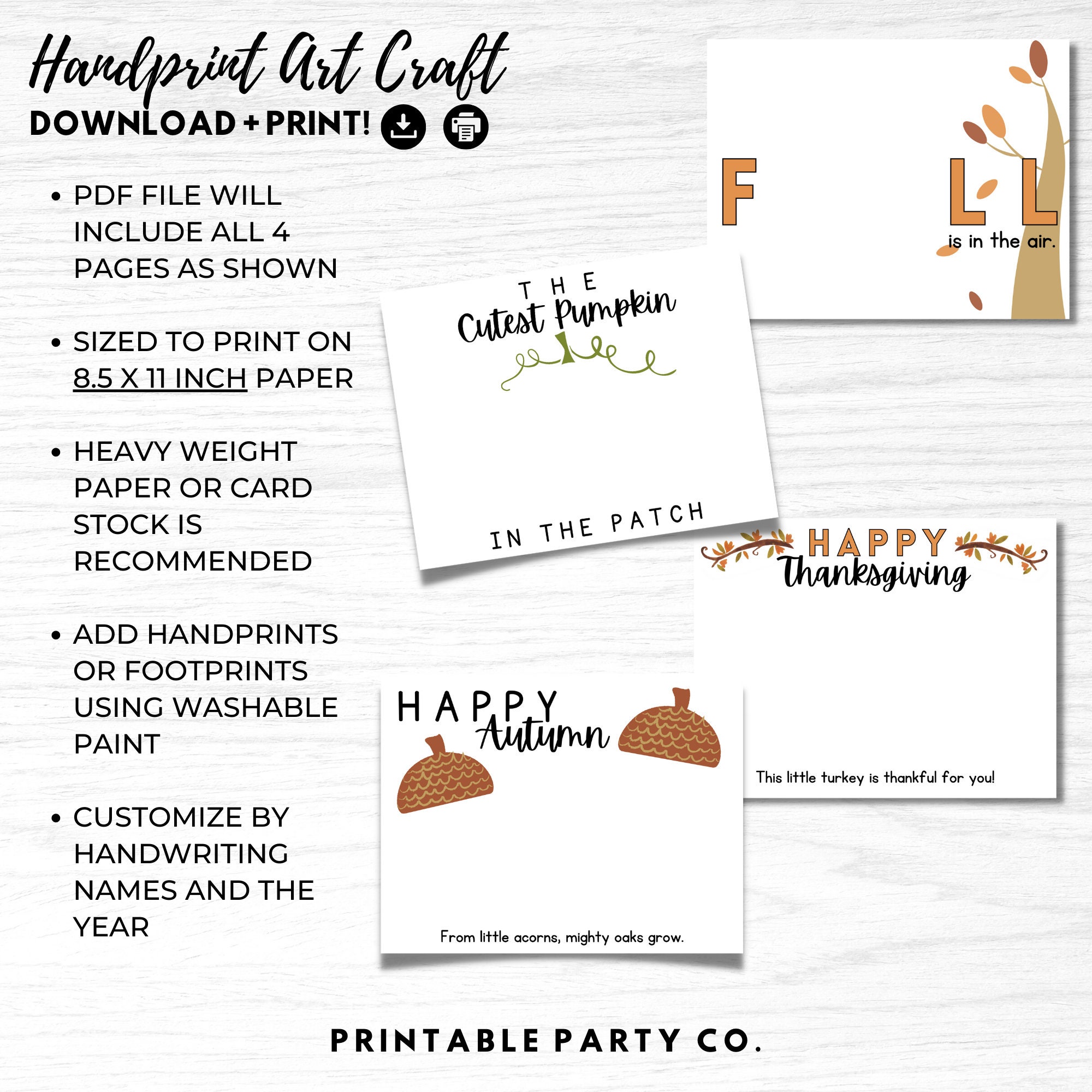 Fall Handprint Crafts Bundle | Happy Autumn Handprint Art | Cutest ...