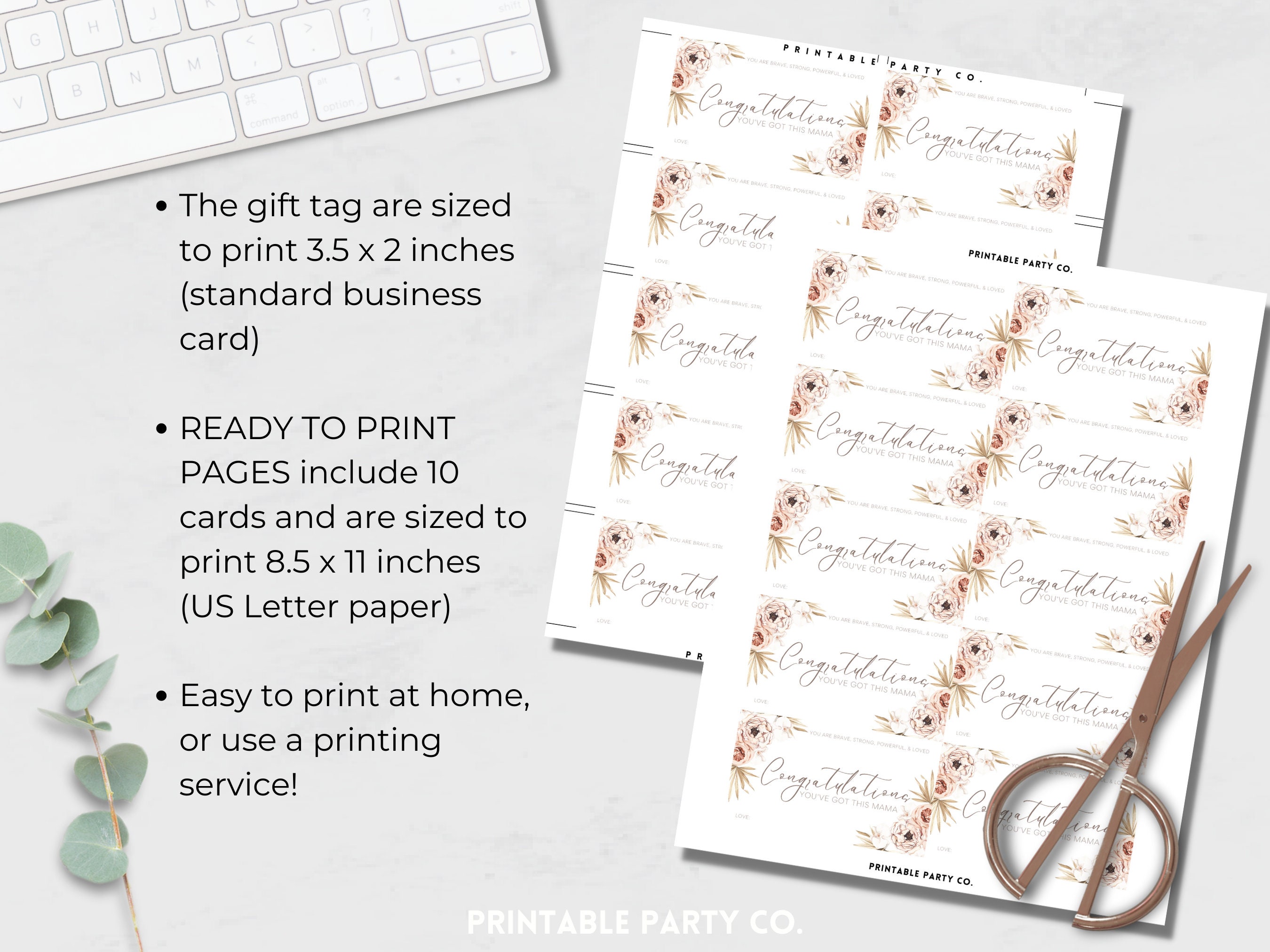 New Baby Printable Gift Tag, Congrats New Mama Gift Box for Baby Shower ...