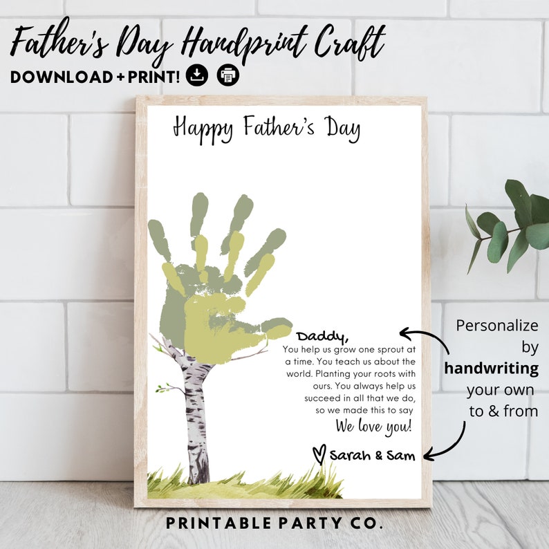 Father's Day Handprint Art Craft Gift From Kids - Etsy