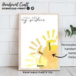 Handprint Sun Art Craft | You Are My Sunshine Keepsake Gift | Mother’s ...