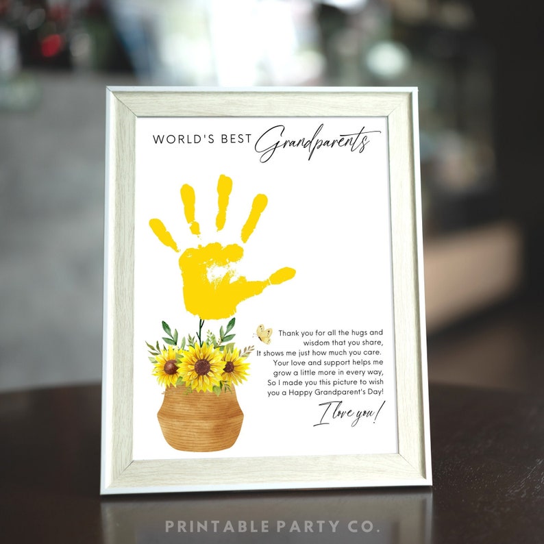 Handprint Craft for Grandparents Day Gift for Grandparents - Etsy