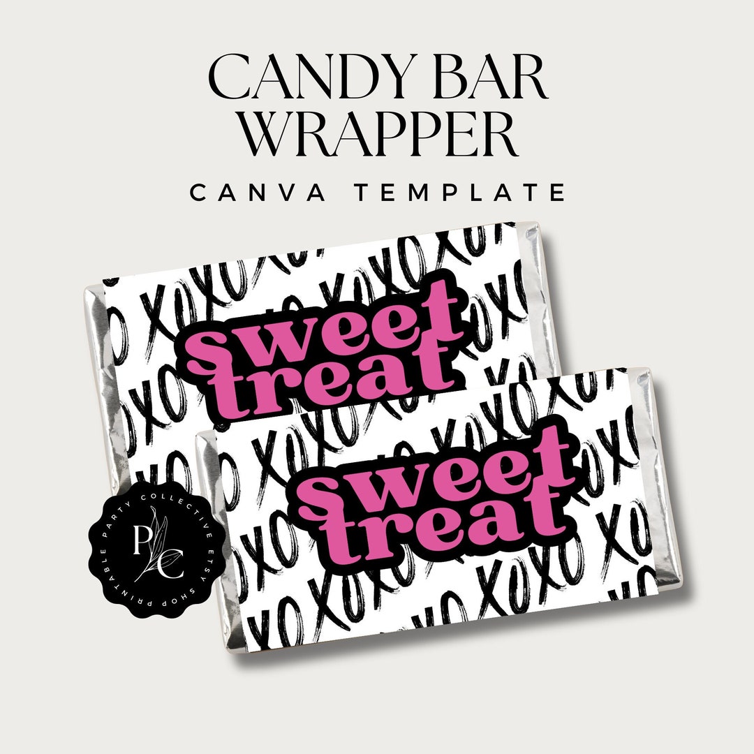1.55 Oz Chocolate Bar Wrapper Template, Valentines Day Candy Bar ...