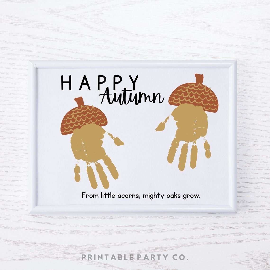 Fall Handprint Craft Art Bundle | Hello Autumn Acorn Craft for Kids ...