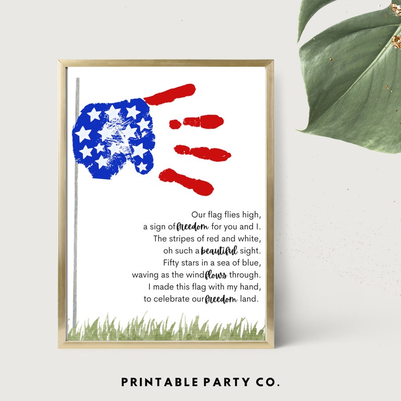 Independence Day Handprint Art Craft for Kids Toddlers Patriotic 4th of ...