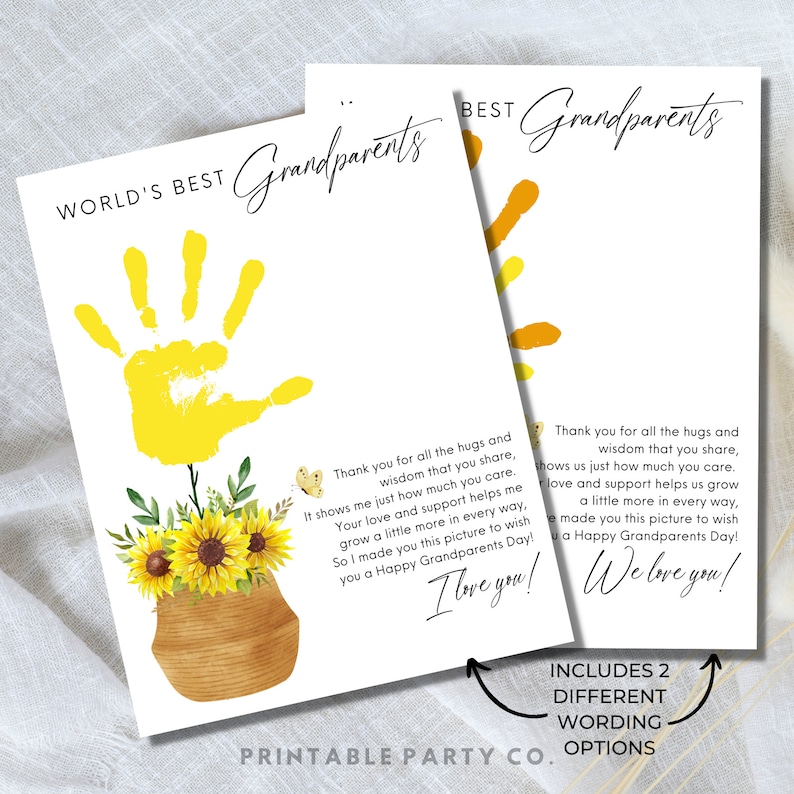 Grandparents Day Handprint Art Craft Gift for Grandparents - Etsy