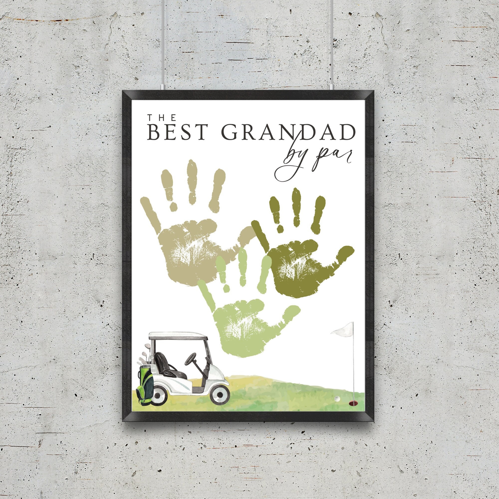 Grandad Father's Day Handprint Art Craft Gift From Grandkids ...