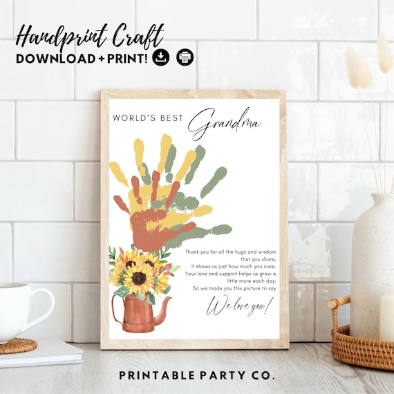 World's Best Grandma Handprint Art Craft Birthday Gift - Etsy
