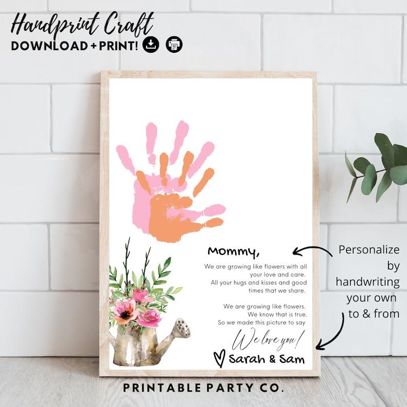 Handprint Craft for Kids Handprint Art Keepsake Birthday Gift Gift for ...