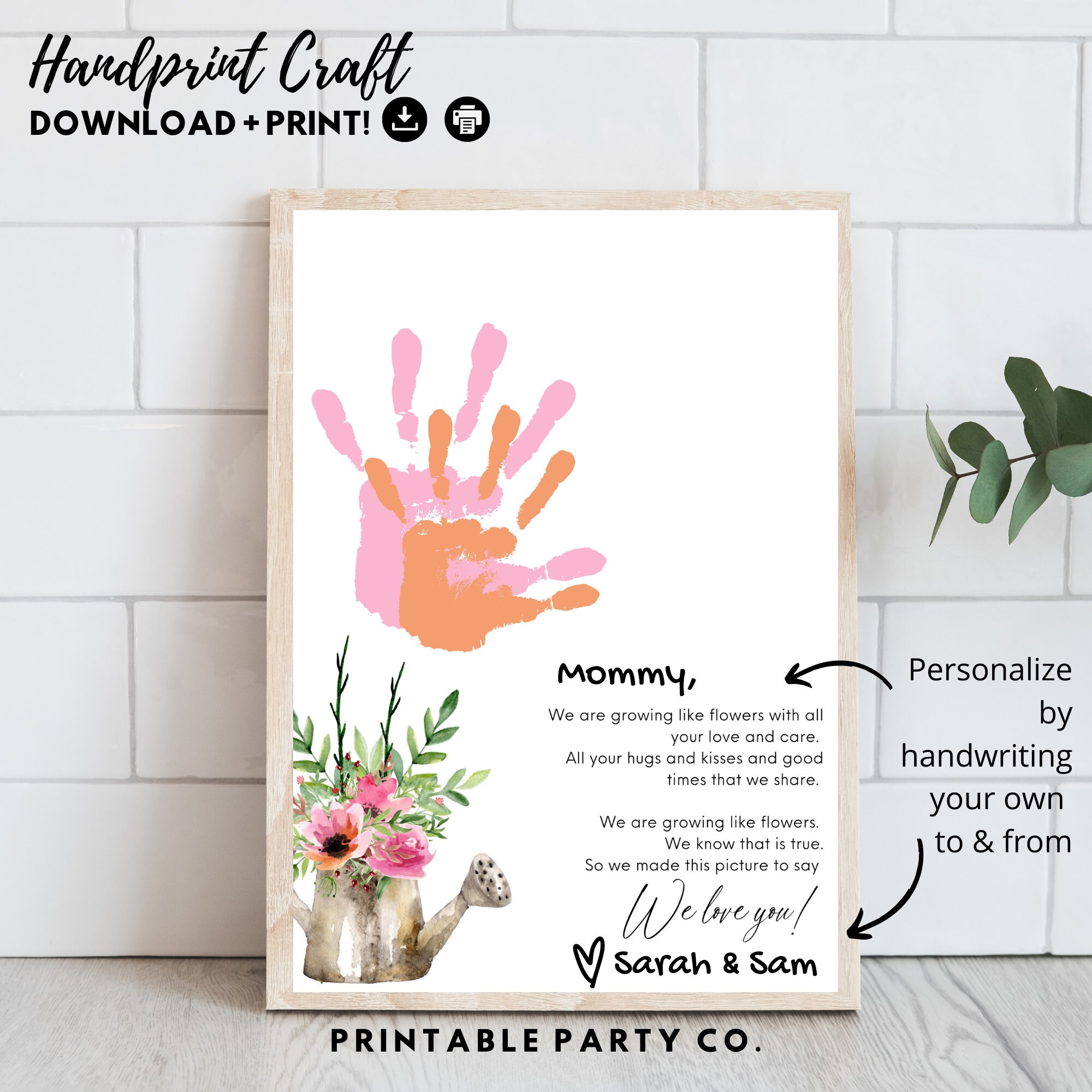 Handprint Craft for Kids Handprint Art Keepsake Birthday Gift Gift for ...