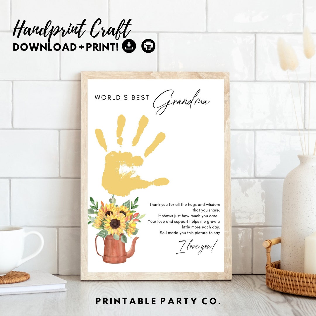 Mother’s Day Gift for Grandma | Handprint Art Keepsake for Grandparent ...