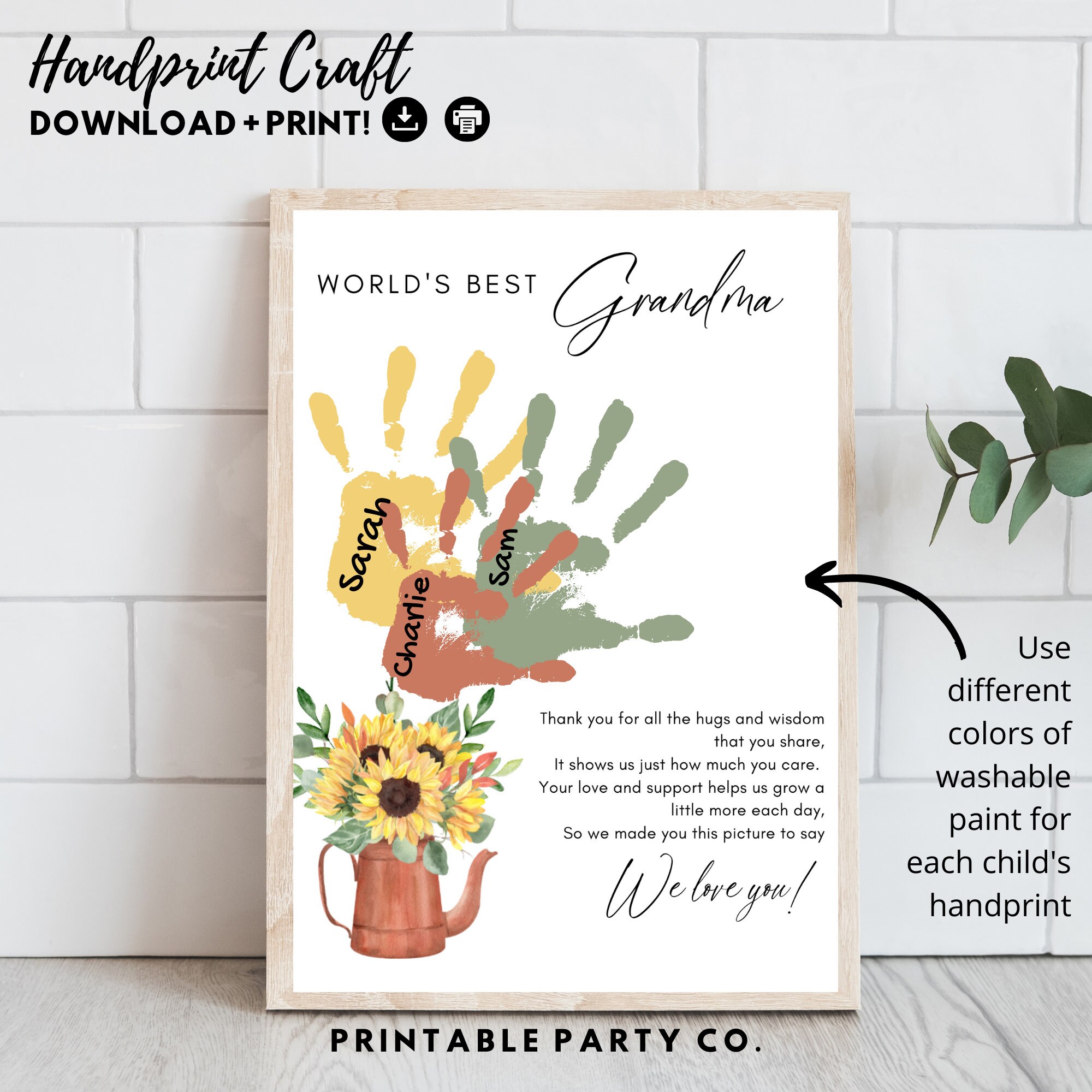 Grandparents Day Gift Handprint Craft for Kids Handprint - Etsy