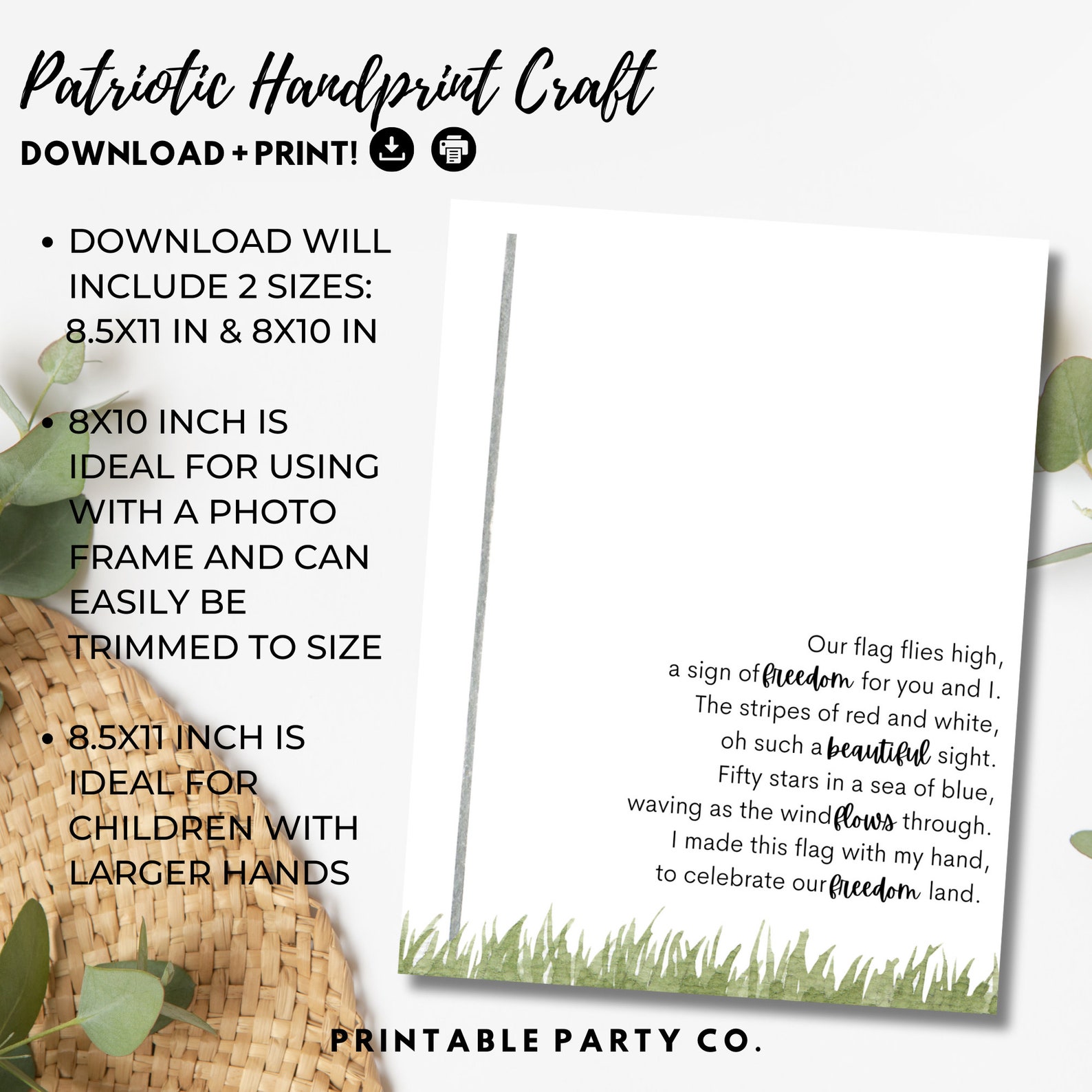 Independence Day Handprint Art Craft for Kids Toddlers | Patriotic 4th ...