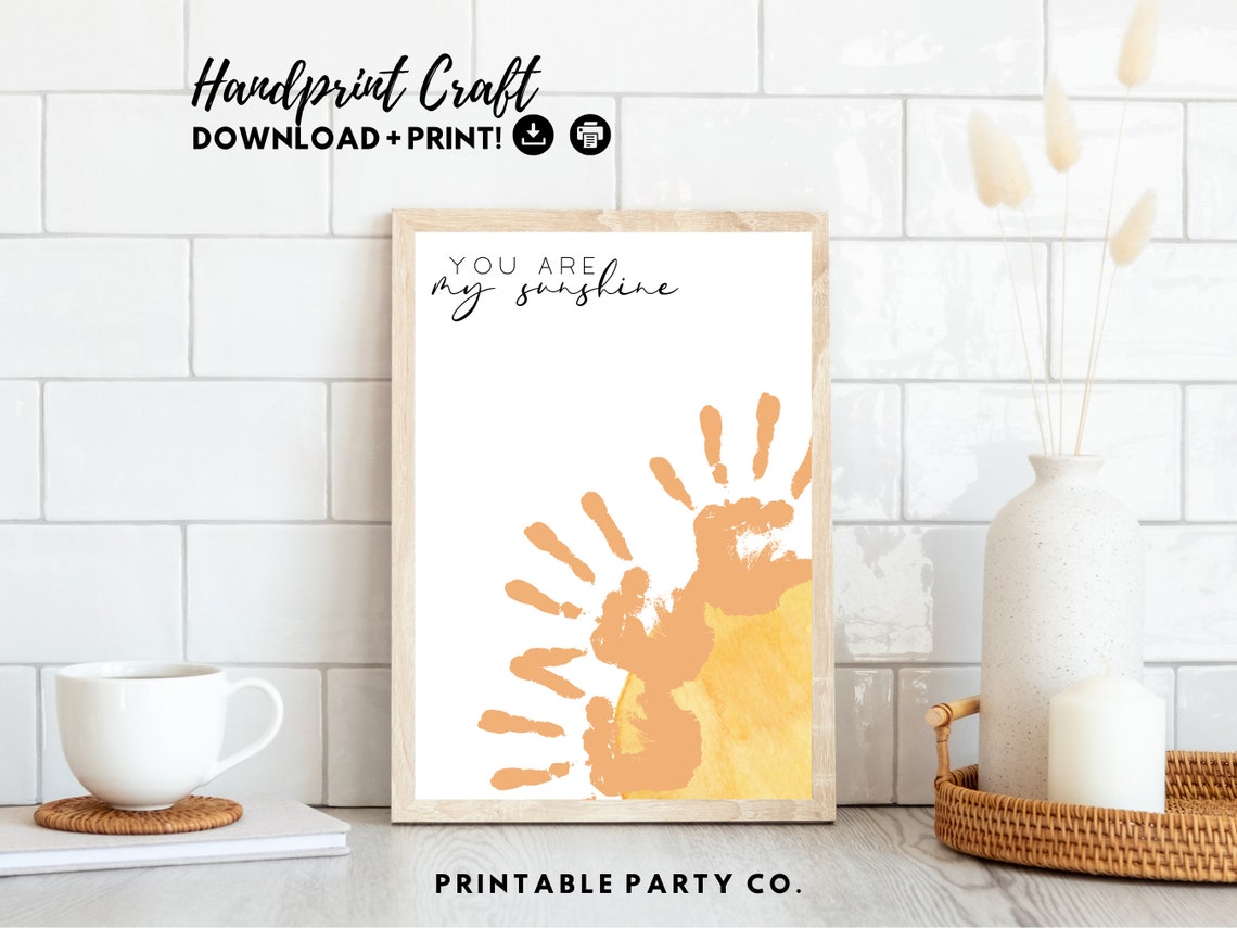 Handprint Sun Art Craft You Are My Sunshine Keepsake Gift - Etsy