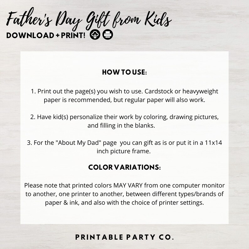 All About Dad Gift for Father's Day Printable Coloring - Etsy