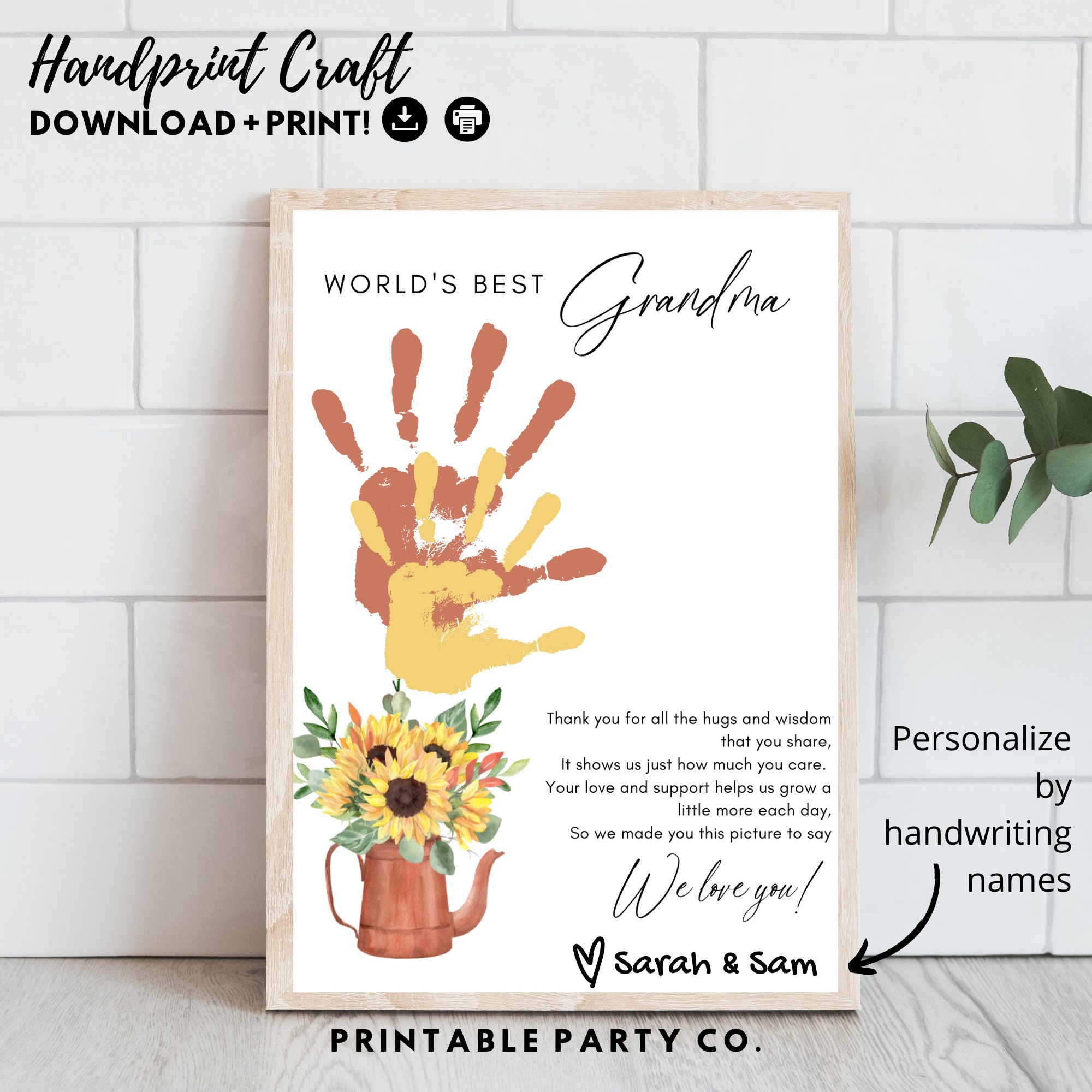 Grandparents Day Gift Handprint Craft for Kids Handprint - Etsy