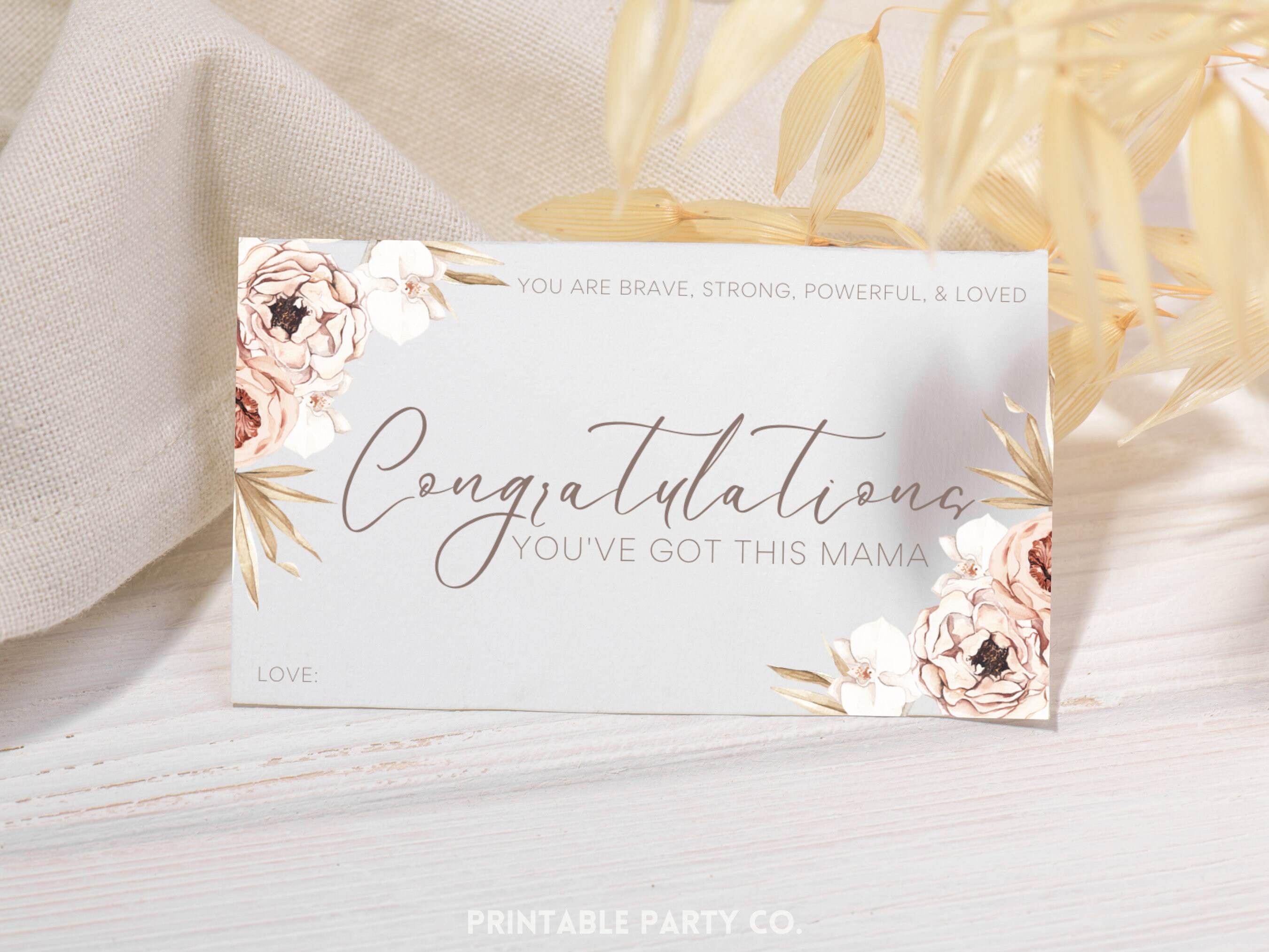 New Baby Printable Gift Tag, Congrats New Mama Gift Box for Baby Shower ...