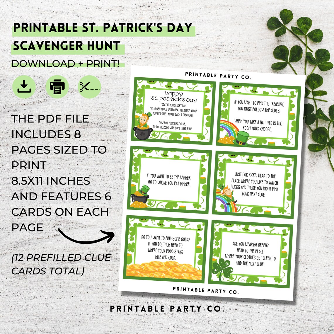 St Patrick Day Scavenger Hunt for Kids Leprechaun Scavenger - Etsy