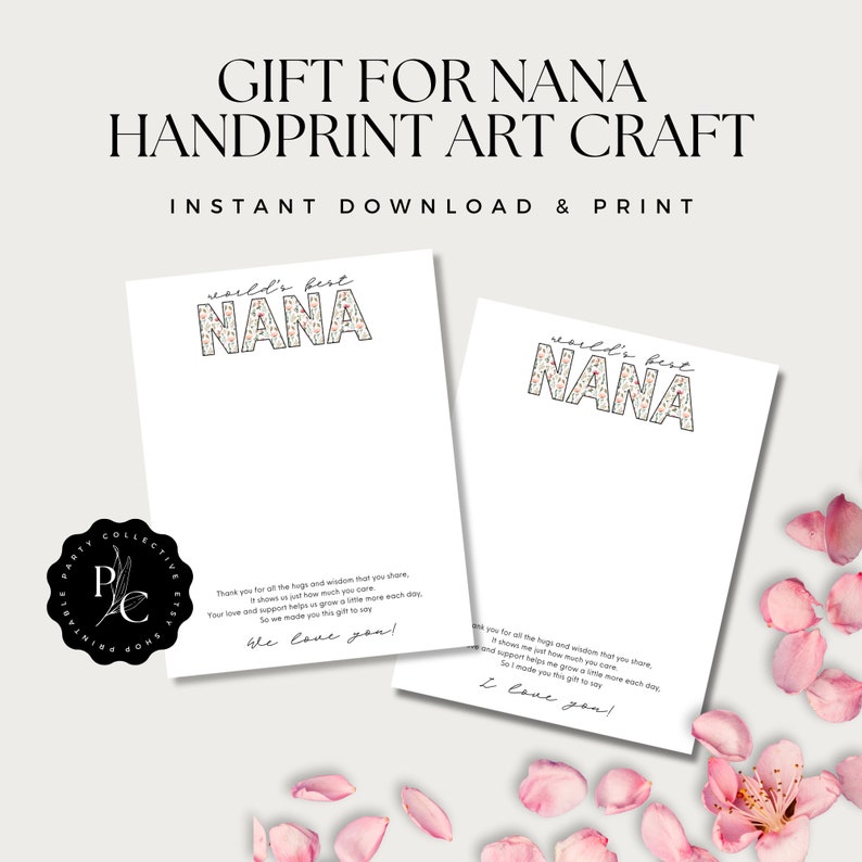 World's Best Nana Handprint Art Gift | DIY Personalized Keepsake Craft ...